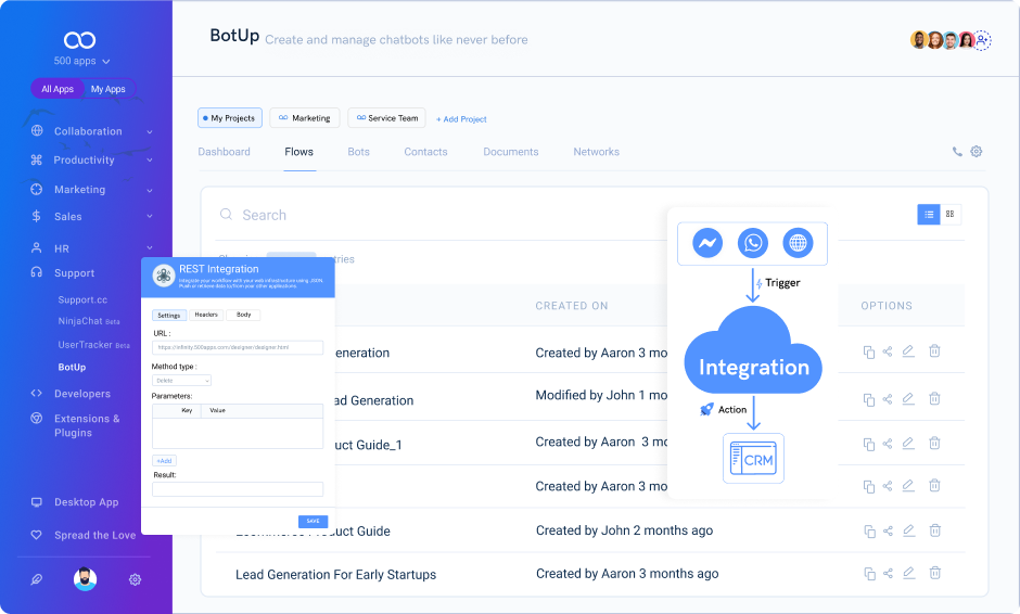 REST API for Complex Chatbots | BotUp by 500apps